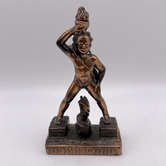 Accents | Vintage Bronze Colossus Of Rhodes Figurine Statue Sculpture ...